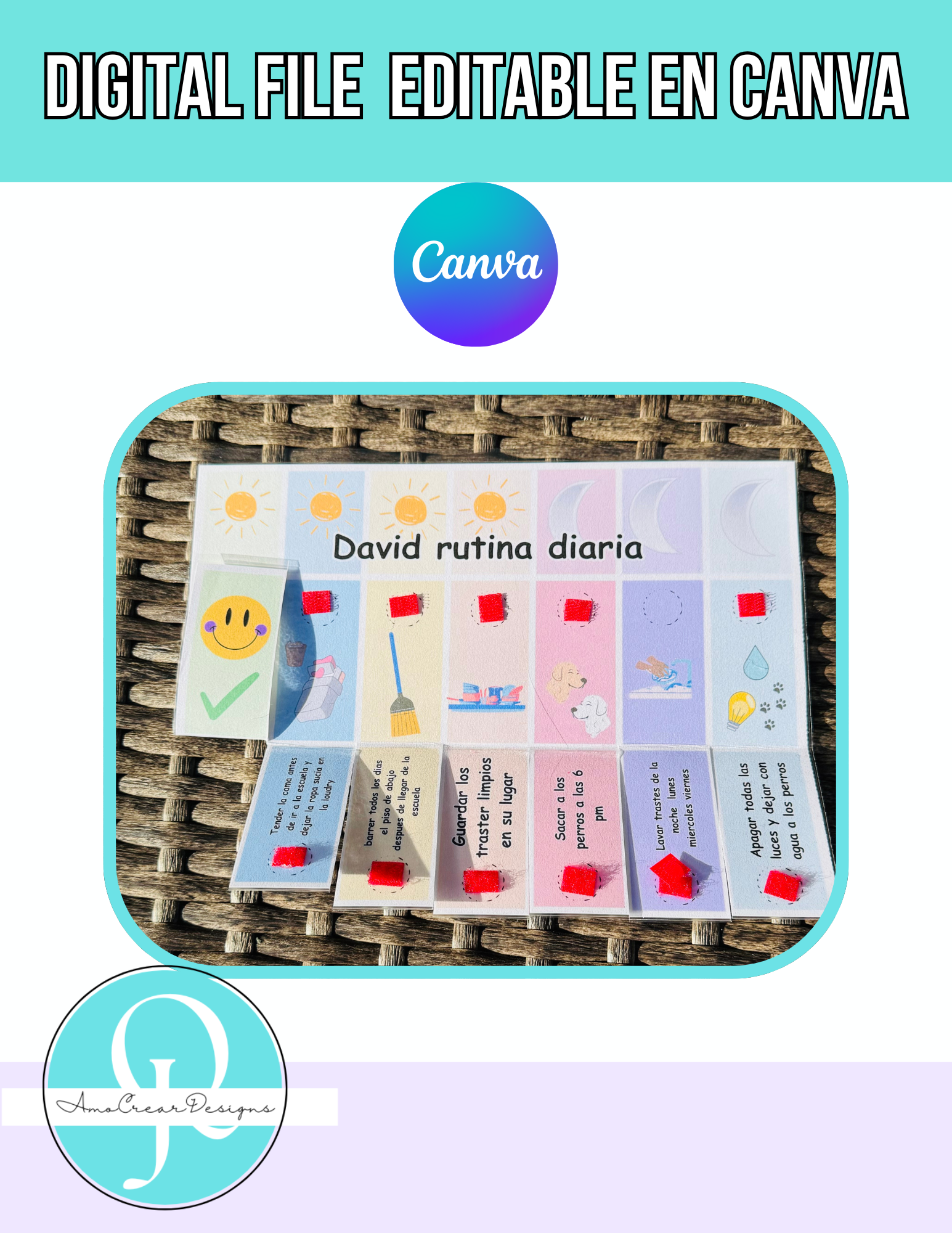 Tabla De Rutina Diaria para niños / EDITABLE DESDE CANVA GRATIS ...