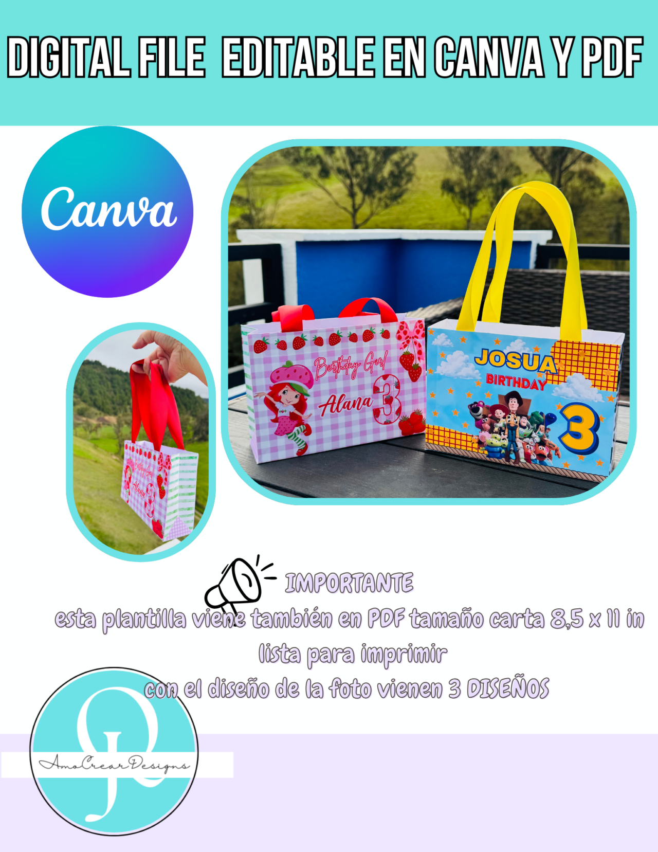 GABLE BOUTIQUE BAG / DIGITAL FILE / EDITABLE CANVA / PDF ...